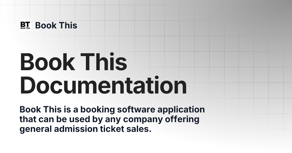 Book This Documentation | Book This